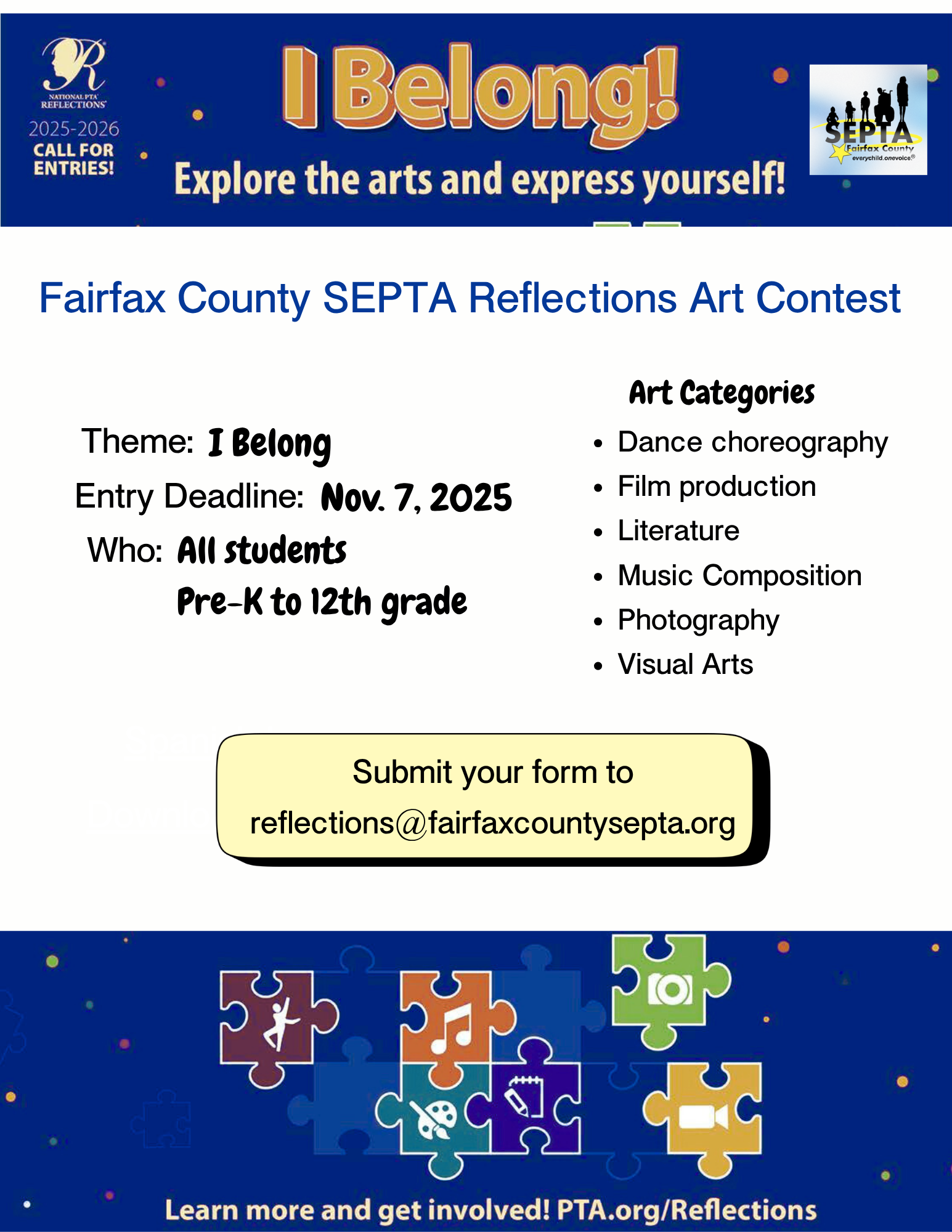 Reflections Art Contest – Submissions due November 7th! – Fairfax ...